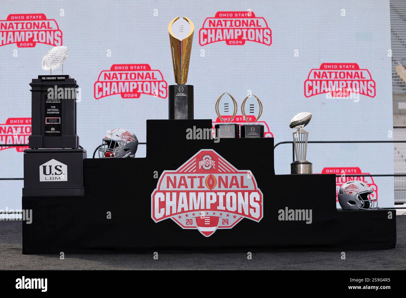 The AFCA National Championship Coaches Trophy (left) College Football ...