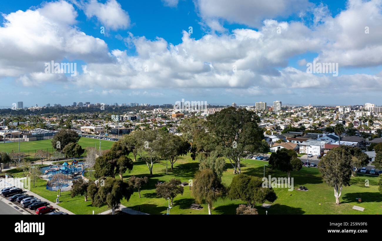 Blick aus der Vogelperspektive auf den San Diego California North Park ...