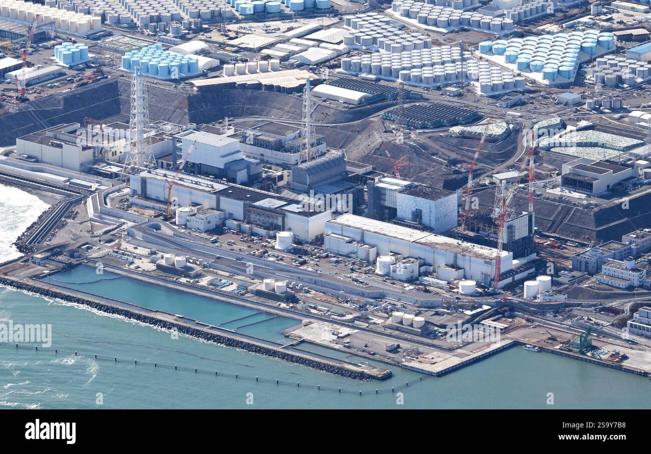An aerial photo shows the Fukushima Daiichi Nuclear Power Plant which ...