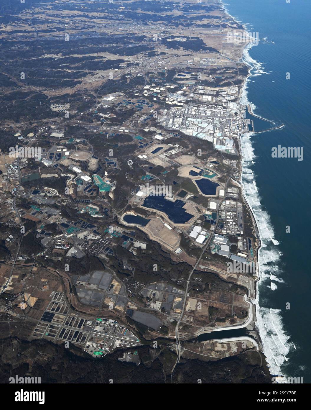 An aerial photo shows the Fukushima Daiichi Nuclear Power Plant which ...