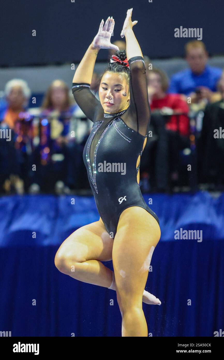 Georgia's Anya Turner competes on the beam during an NCAA gymnastics ...