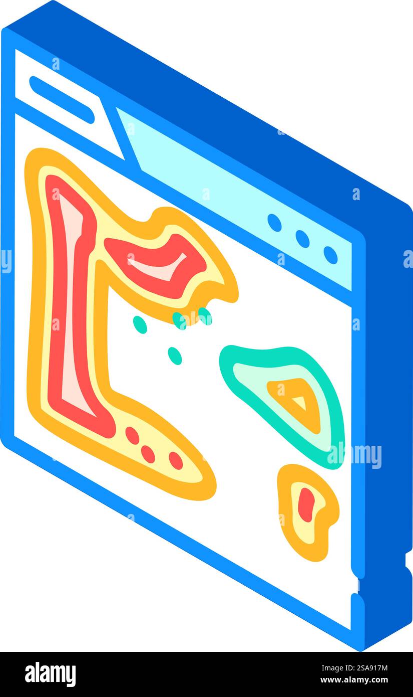 Heatmap Ux Ui Design Isometrischer Symbolvektor Heatmap Ux Ui Designzeichen Isolierte
