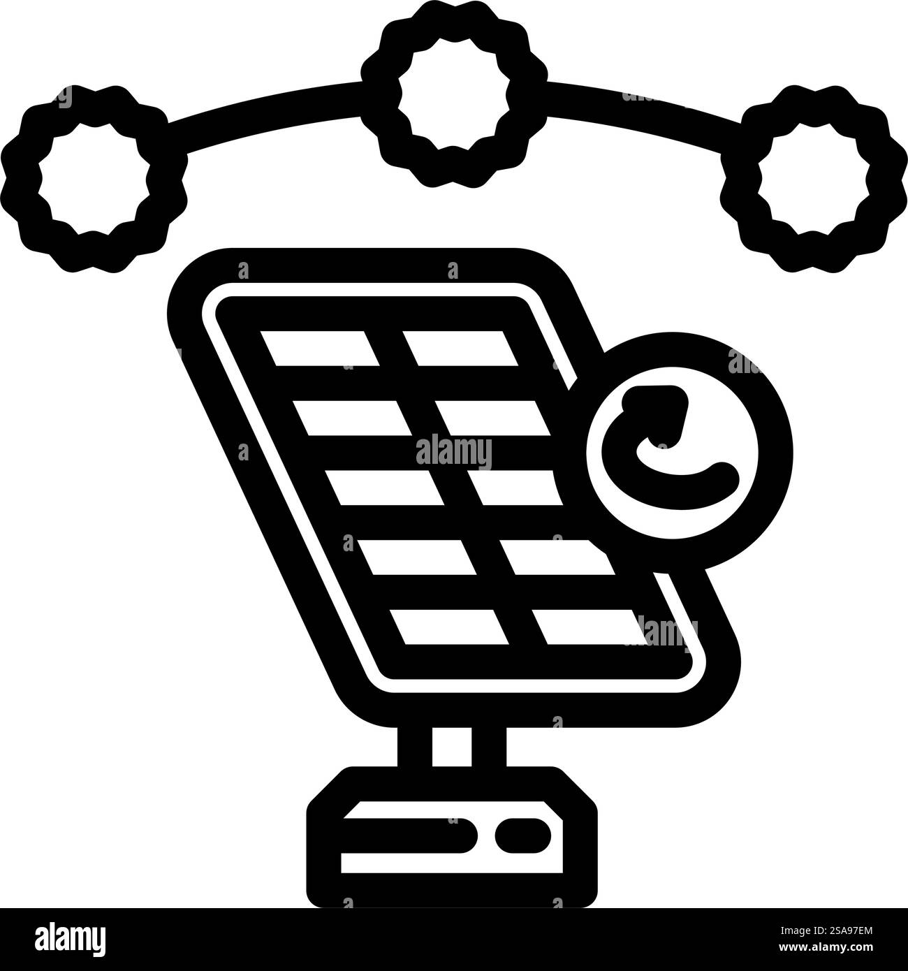 Tracking-System Sonnenkollektor Linie Symbol Vektor. Schild für den ...