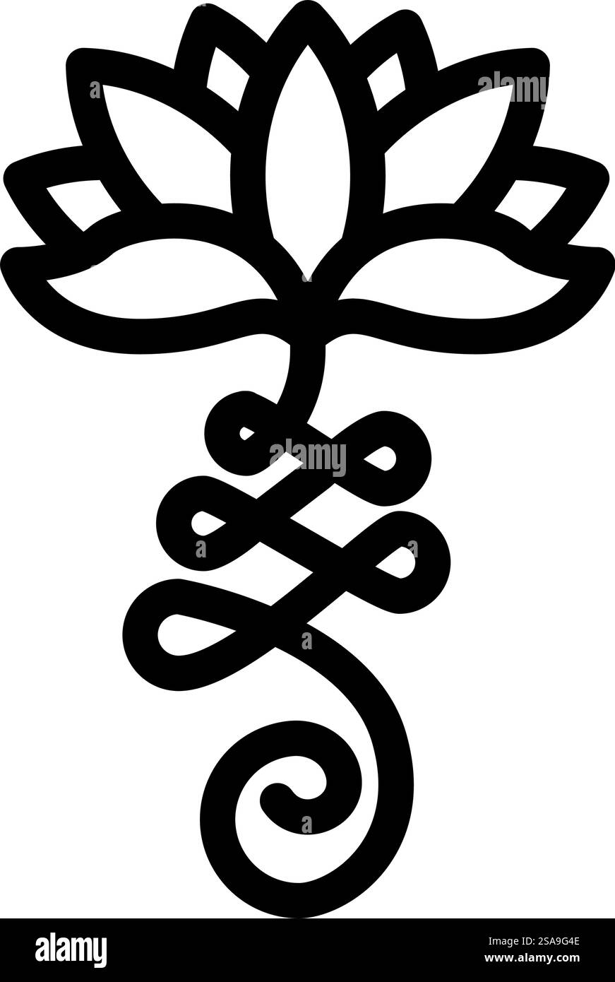 Der Vektor der buddhistischen Linie des aufklärungsbuddhismus. Zeichen des aufklärungsbuddhismus ...