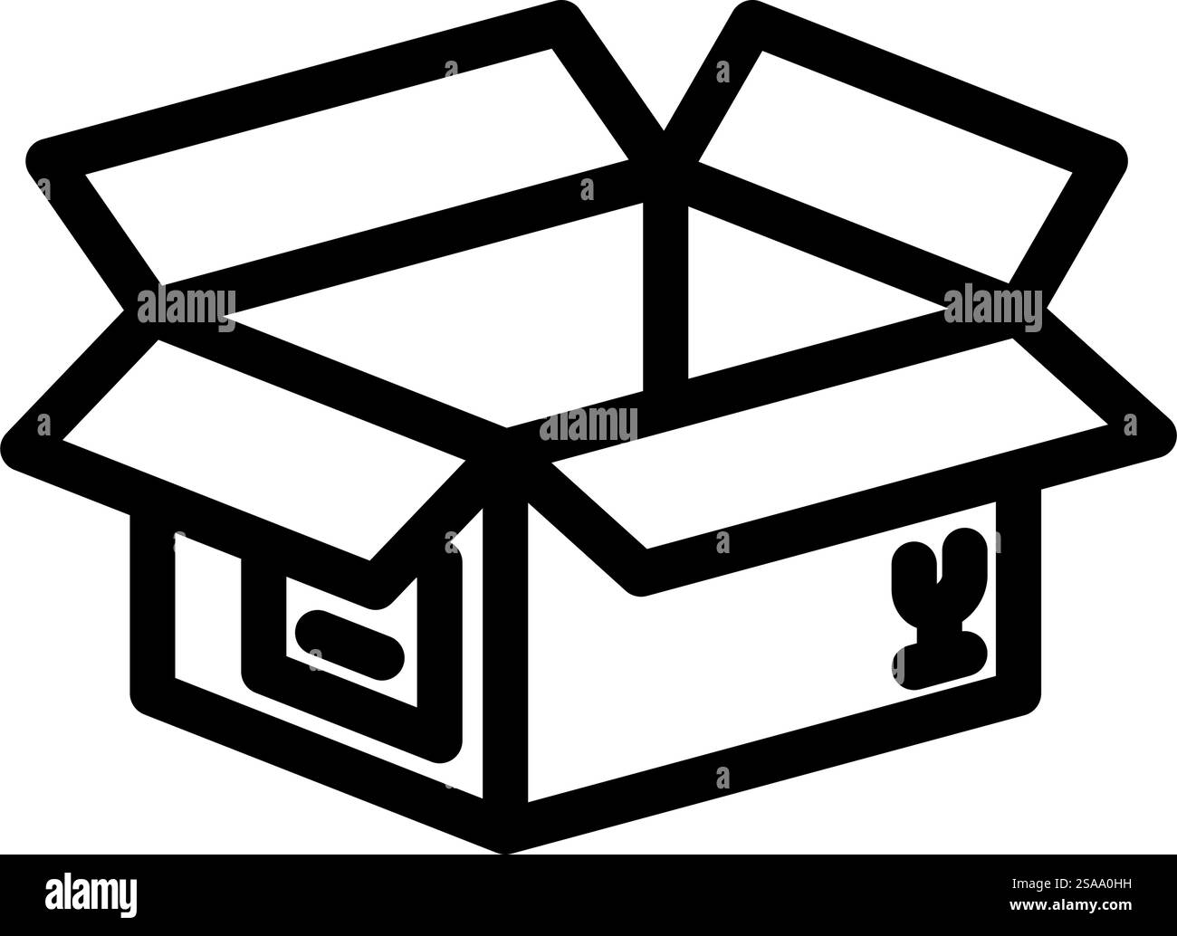 Karton Karton Verpackungslinie Symbol Vektor. Verpackungsschild aus ...