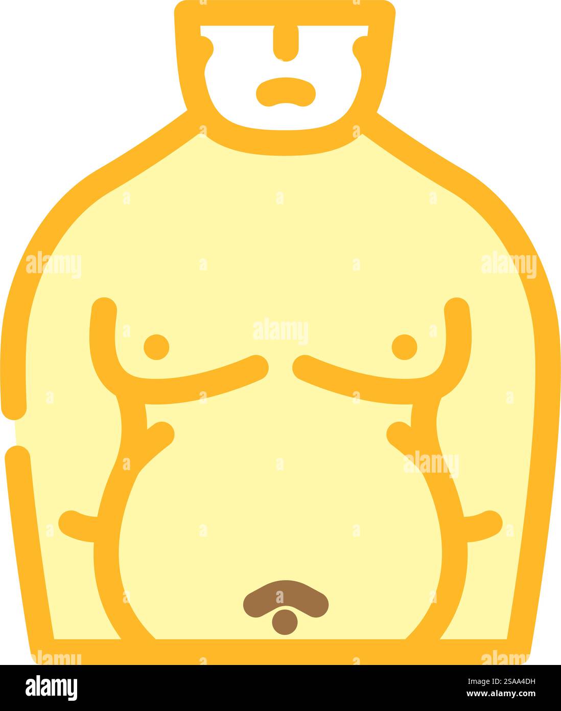 Adipositas Mann Krankheit Farbe Symbol Vektor. Adipositas-Morbus ...