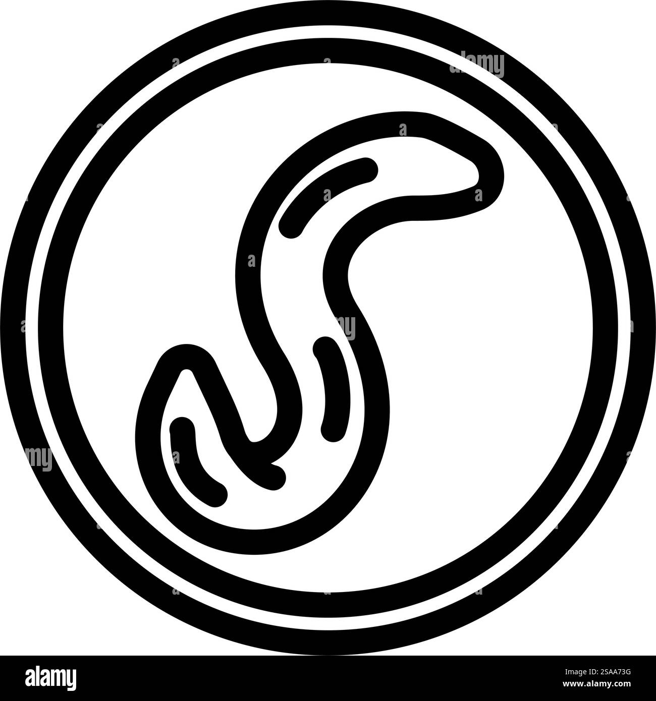 Pinwurm Parasitenlinie Icon Vektor. Das Parasitenzeichen des Nadelwurms ...