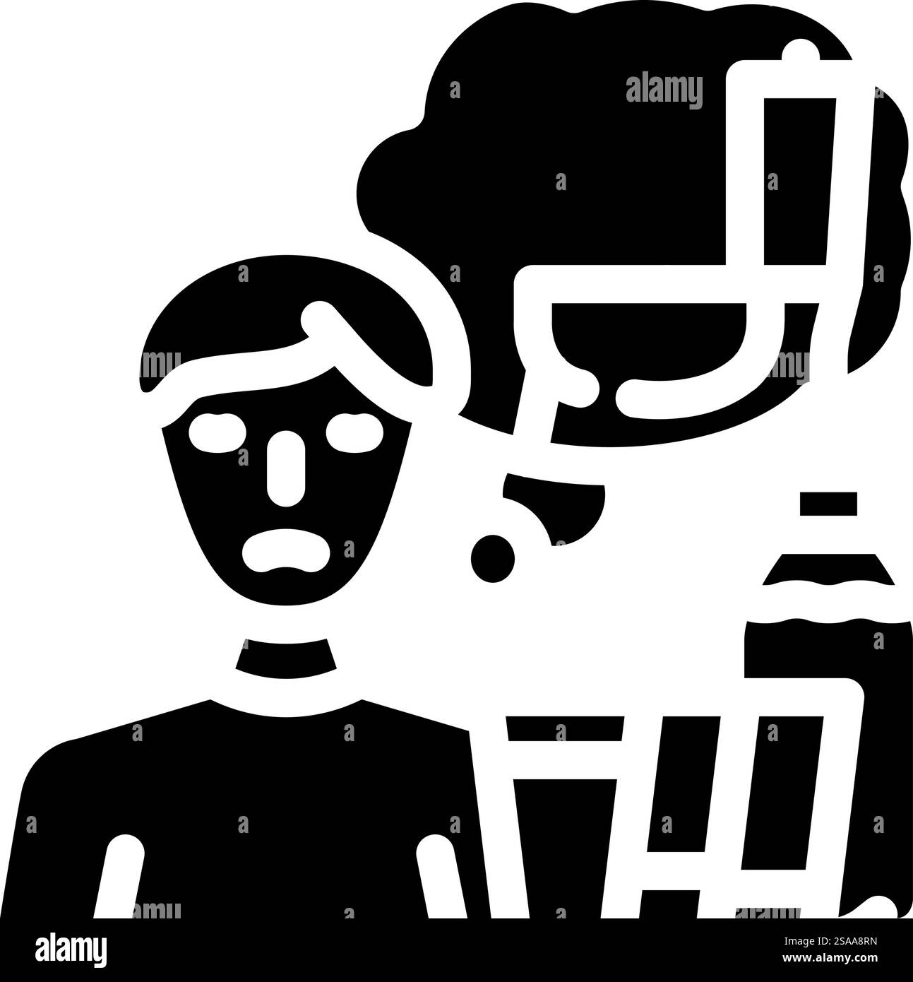 Übermäßiger Durst Urinieren Krankheit Symptom Glyph Symbol Vektor ...