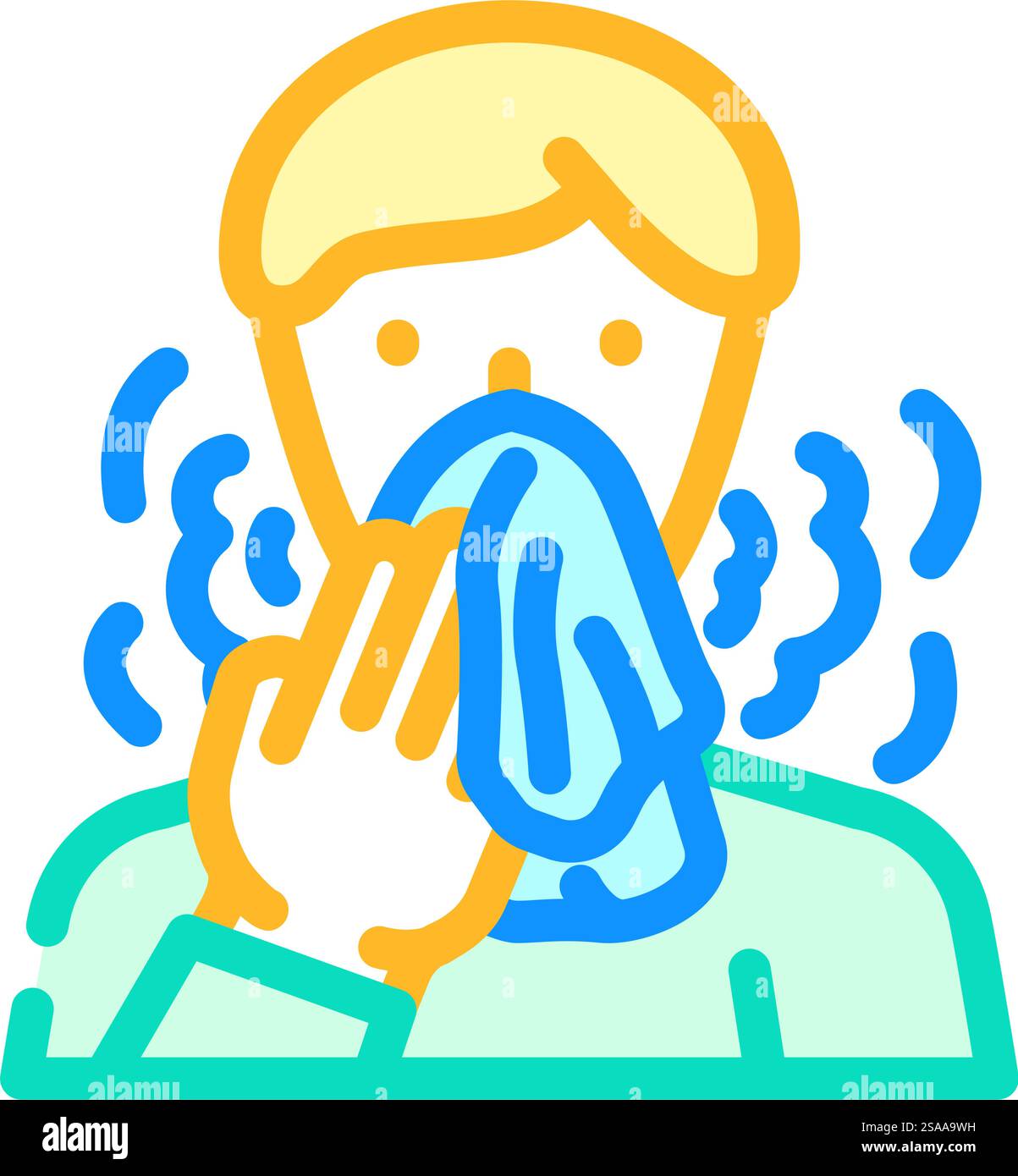 Husten Niesen Krankheit Symptom Farbe Symbol Vektor. Husten-Niesen-Krankheit-Symptom-Zeichen ...