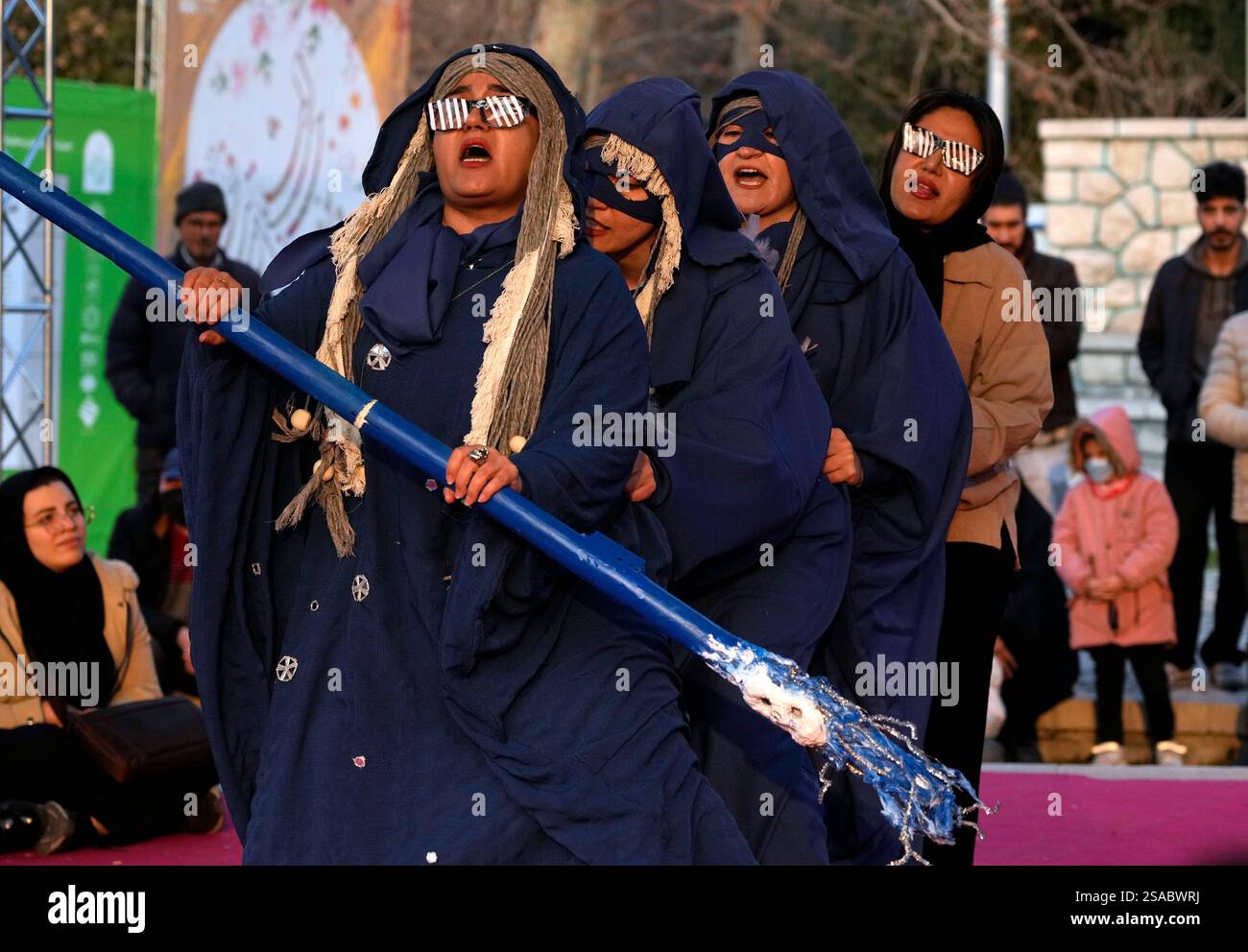 Iranian actresses Nazila Amini, left, Arezou Esmaeili, second left ...