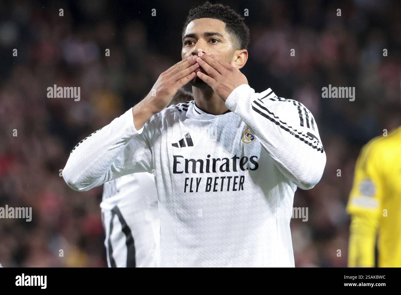 Jude Bellingham von Real Madrid feiert sein Tor beim UEFA Champions ...