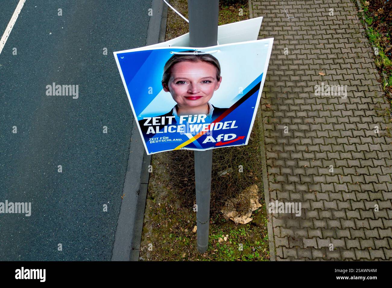 An election poster shows AfD top candidate for Chancellor Alice Weidel ...