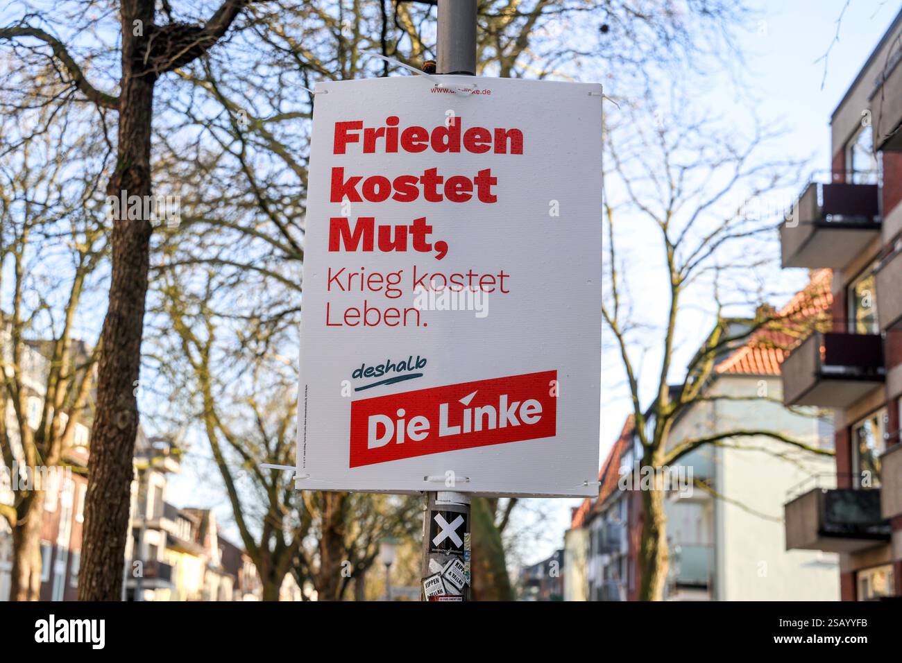 Bundestagswahlkampf 2025 / Wahlplakate der Partei die Linke. Münster ...