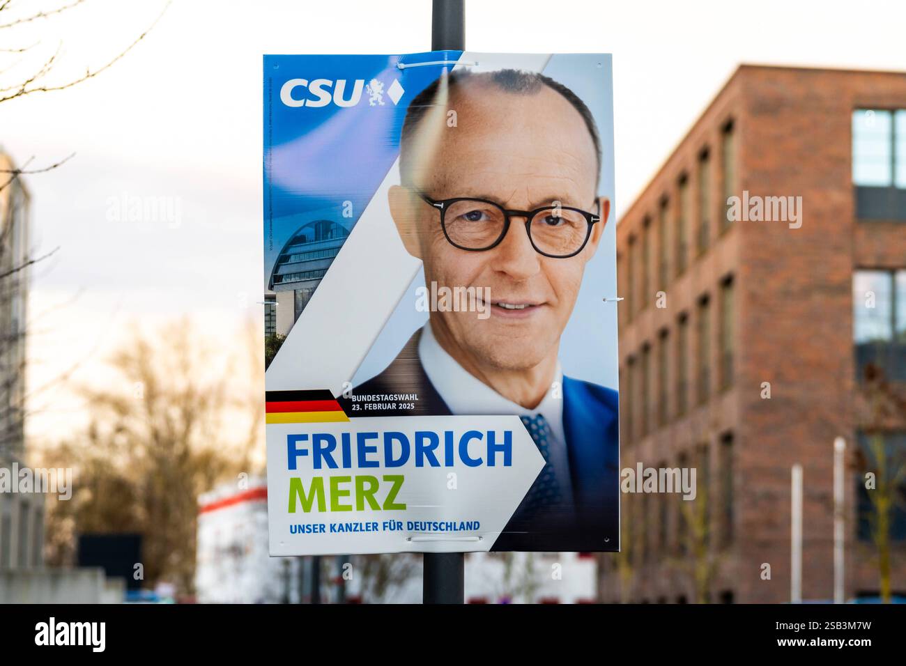 Regensburg, Bayern, Deutschland - 31. Januar 2025: CSU-Wahlplakat mit ...
