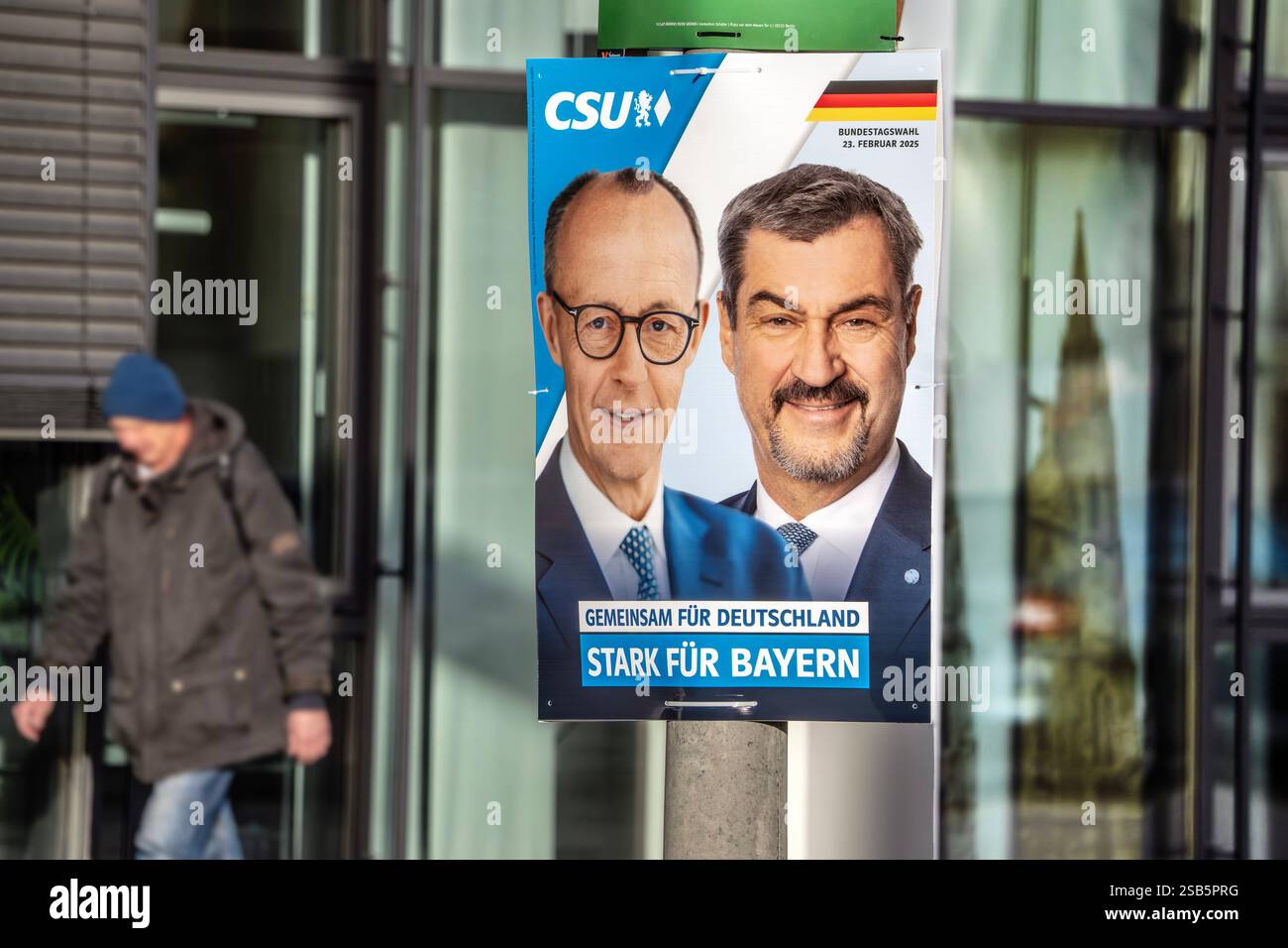 Friedrich Merz, CDU, Markus Söder, CSU, Wahlplakat in Regensburg, 31 ...