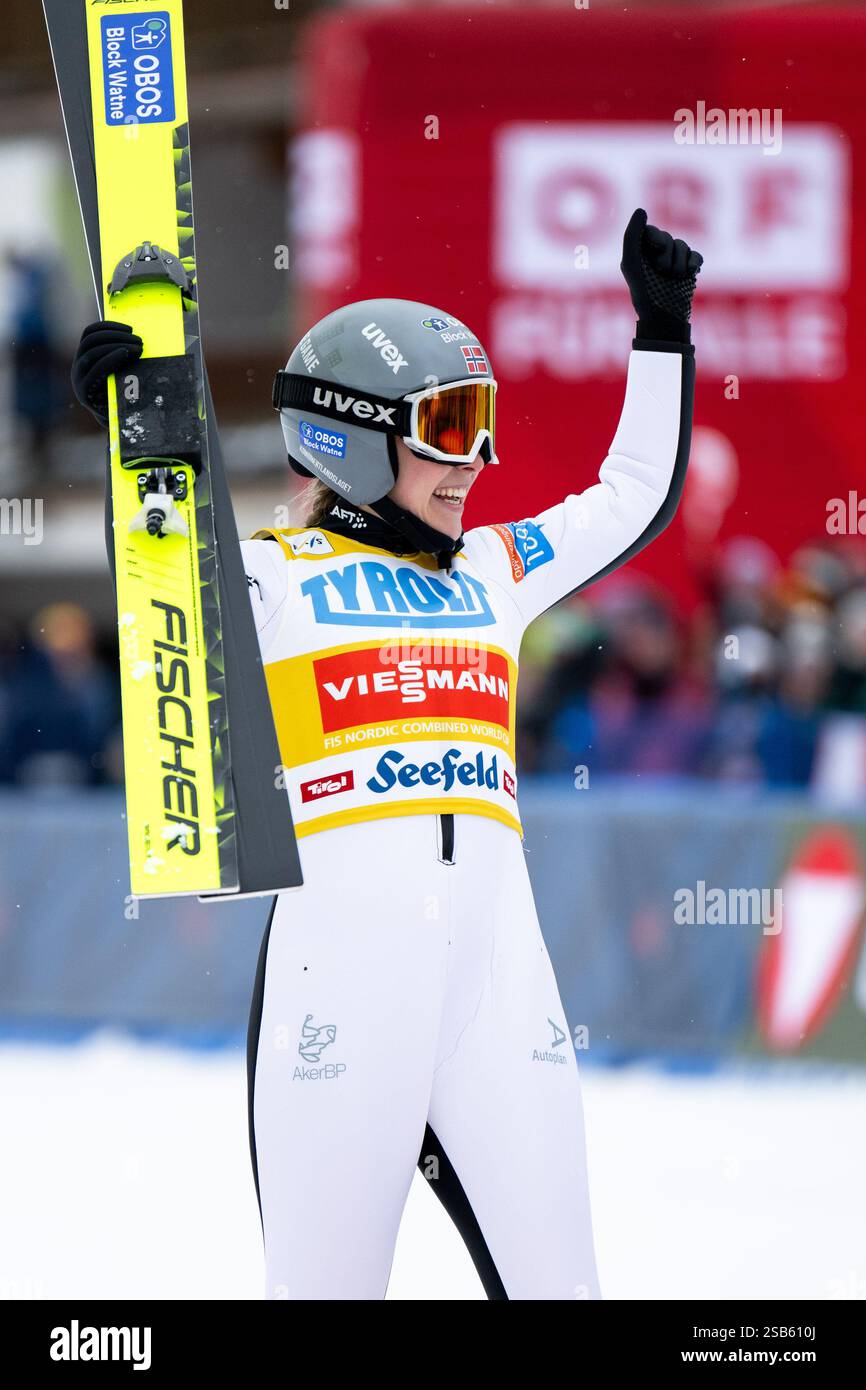 HAGEN Ida Marie (Norwegen) jubelt im Ziel nach dem Skispringen ueber ...