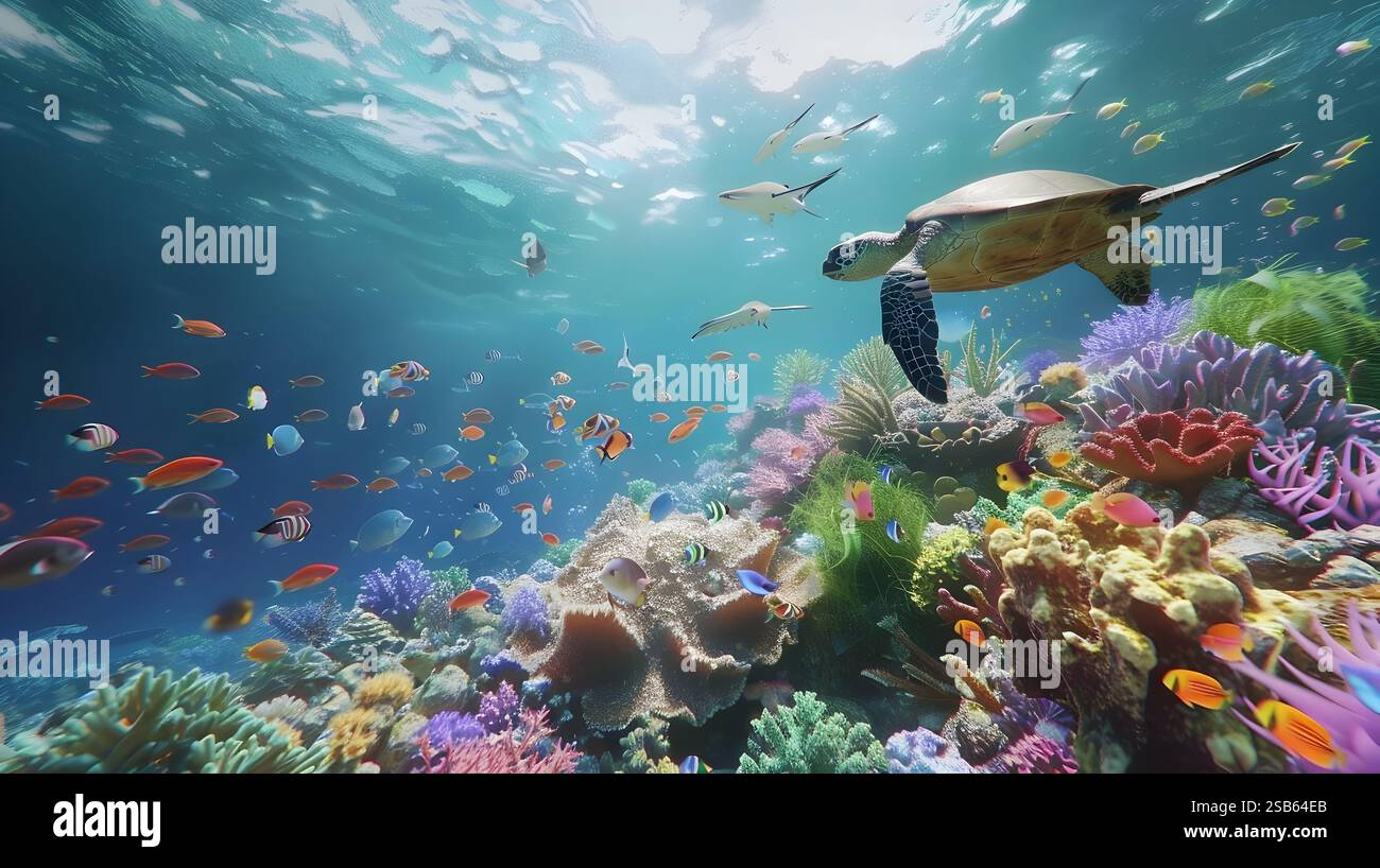 Dieses Bild zeigt eine atemberaubende Unterwasserszene, die ein ...