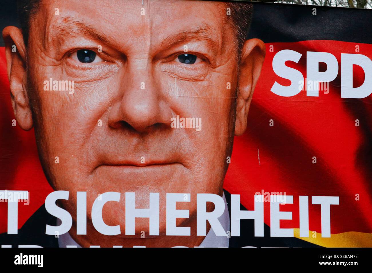 Bundeskanzler Olaf Scholz (SPD), Wahlplakat zur Bundestagswahl 2025, 1 ...