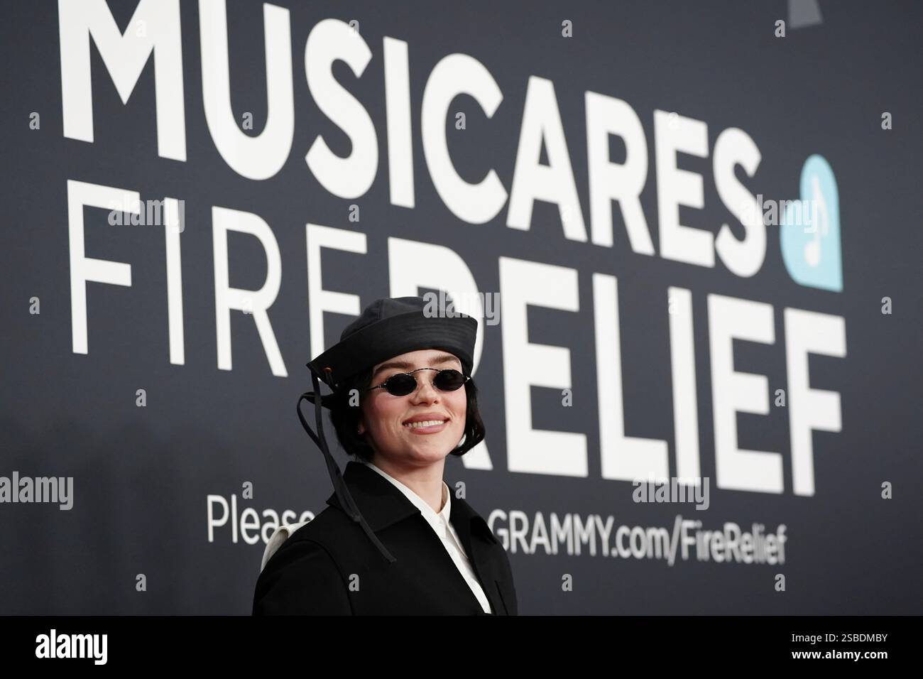 Billie Eilish arrives at the 67th annual Grammy Awards on Sunday, Feb. 2, 2025, in Los Angeles ...