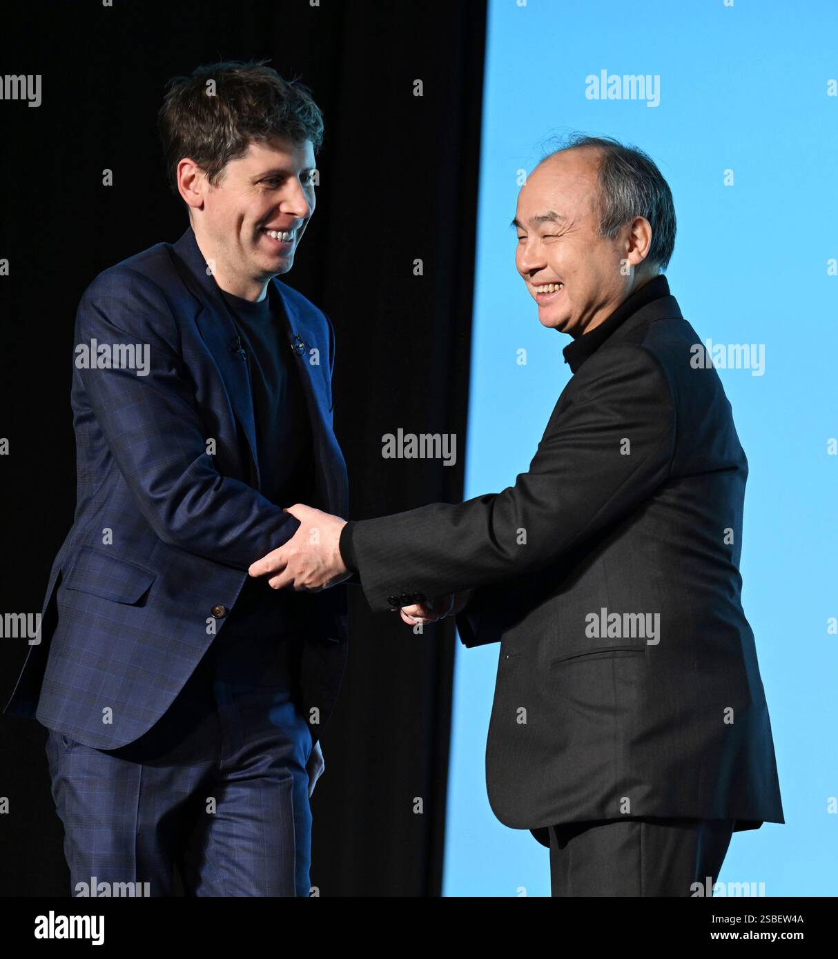 Sam Altman, CEO of OpenAI, and SoftBank Group Chairman and CEO ...