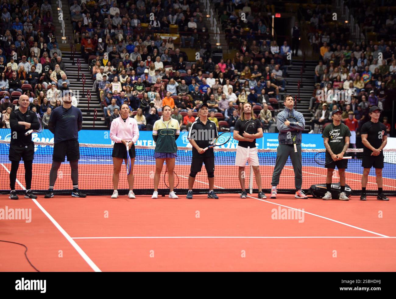 Sc. Februar 2025. Andre Agassi, Andy Roddick, Jessica Pegula, Emma ...