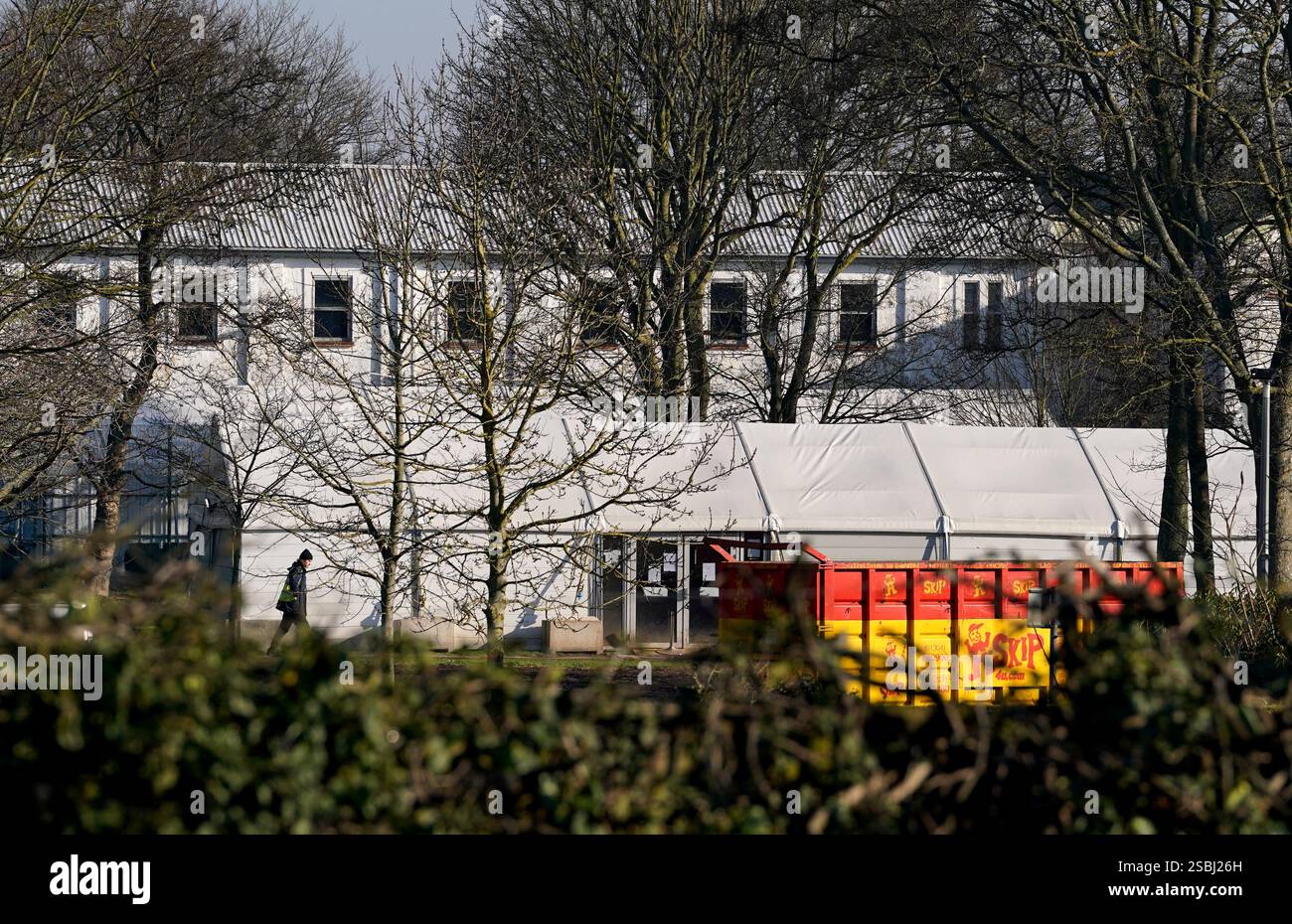 Blick auf das Manston Immigration Processing Centre in Manston, Kent ...