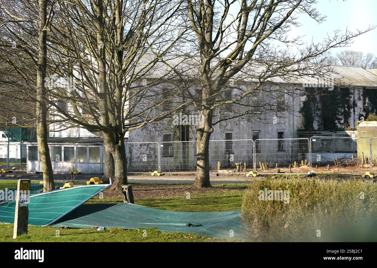 Blick auf das Manston Immigration Processing Centre in Manston, Kent ...