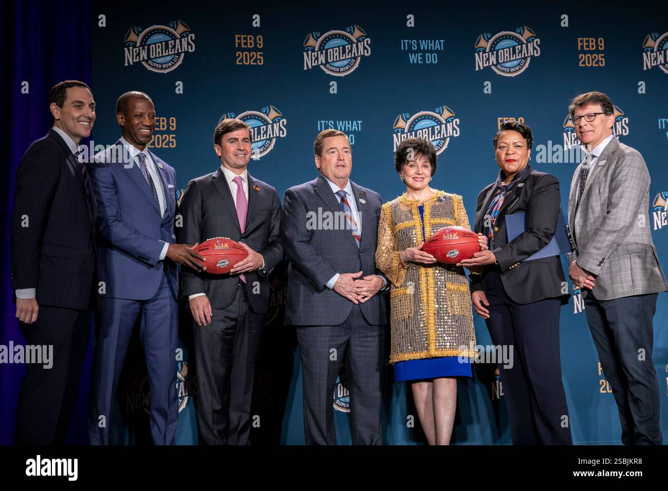 New Orleans, Louisiana, USA. Februar 2025. Walt Lager III, Marcus Brown ...