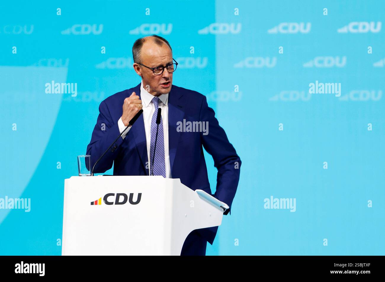 Friedrich Merz beim 37. Parteitag der CDU Deutschlands im CityCube Berlin. Berlin, 03.02.2025 ...