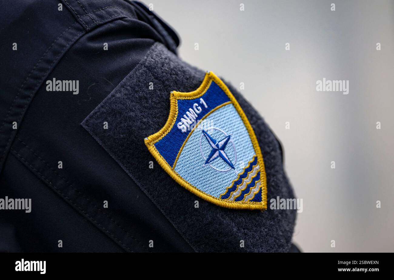 Stad, Schweden. Februar 2025. KARLSKRONA 2025-02-04-SNMG1-Emblem auf ...