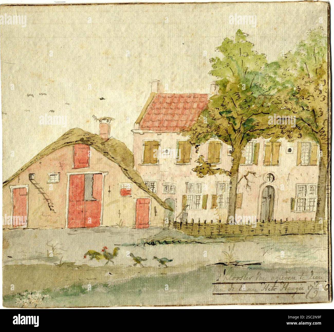 Gezicht op de achtergevel van het huis Oostbroek een van de gebouwen ...