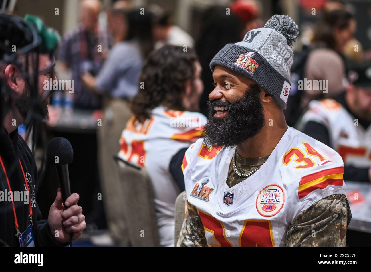 New Orleans, USA. Februar 2025. Kansas City Chiefs Running Back #34 ...