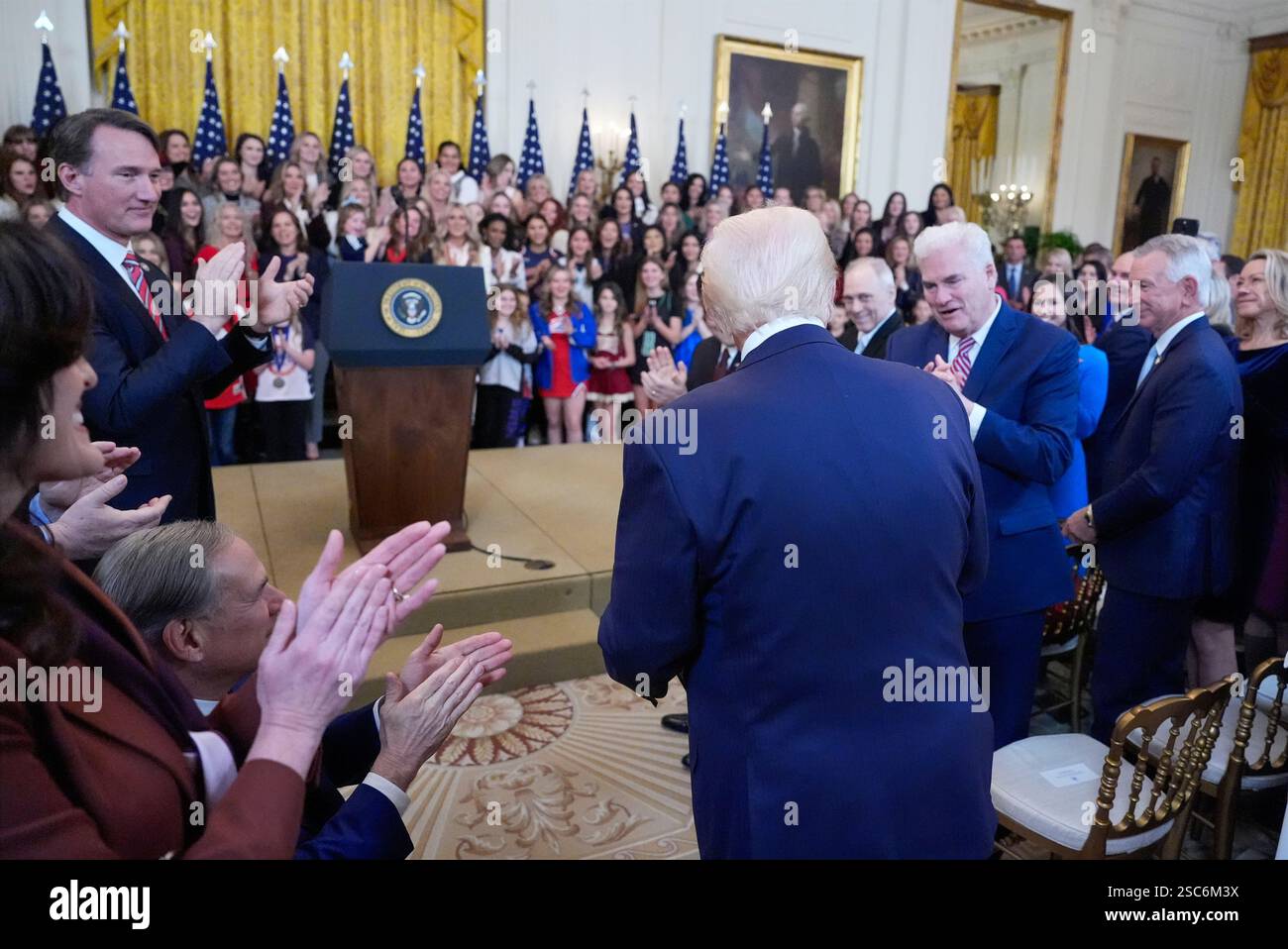President Donald Trump arrives before signing an executive order ...