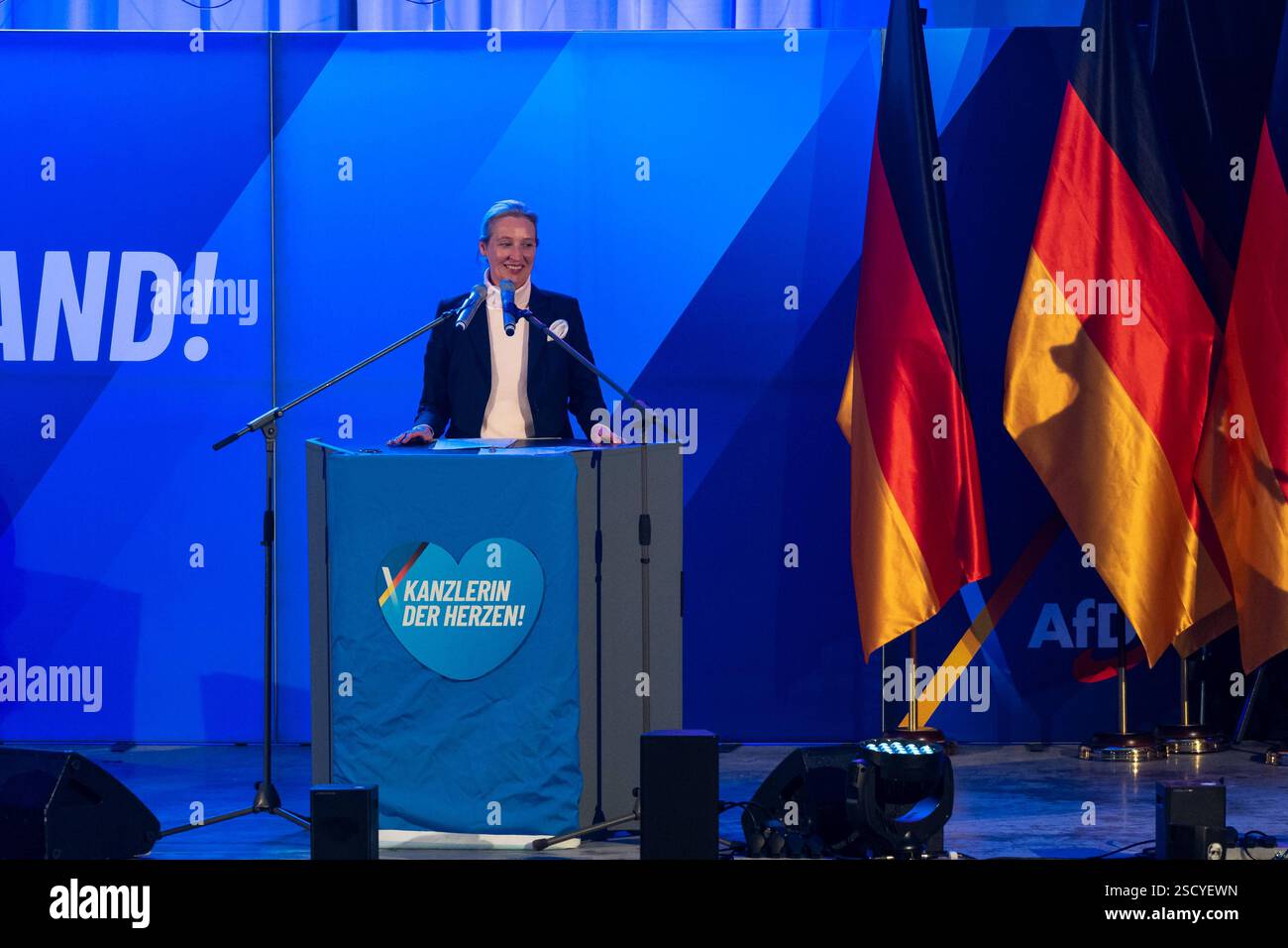 Greding, Bayern, Deutschland - 7. Februar 2025: Wahlkampfveranstaltung der AfD-Alternative für ...
