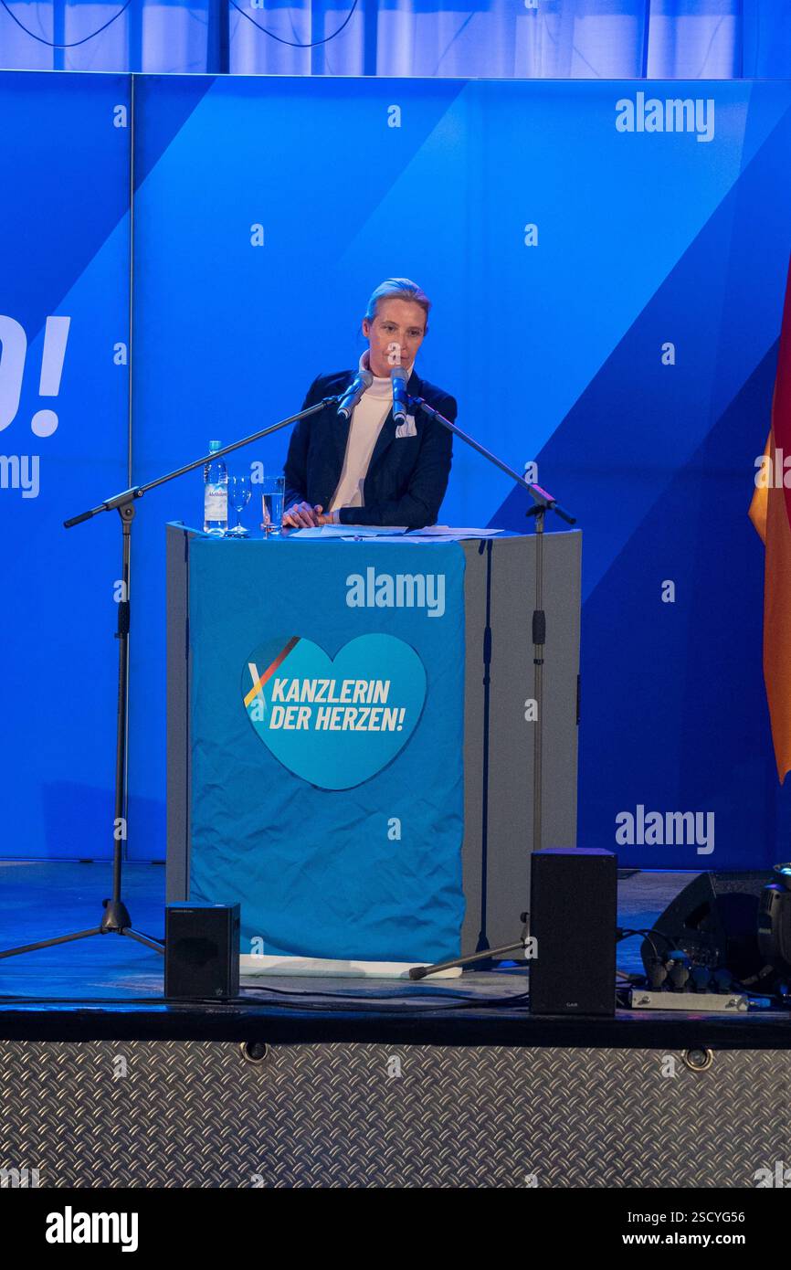 Greding, Bayern, Deutschland - 7. Februar 2025: Wahlkampfveranstaltung der AfD-Alternative für ...