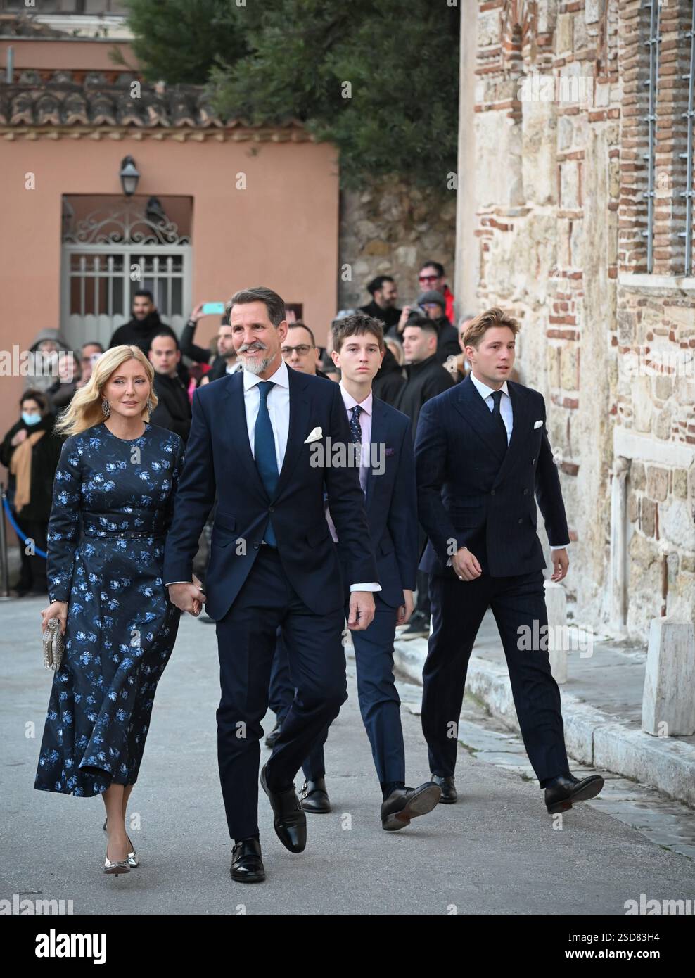 Athen, Griechenland, 7. Februar 2025. Pavlos Kronprinz von Griechenland, Marie-Chantal ...
