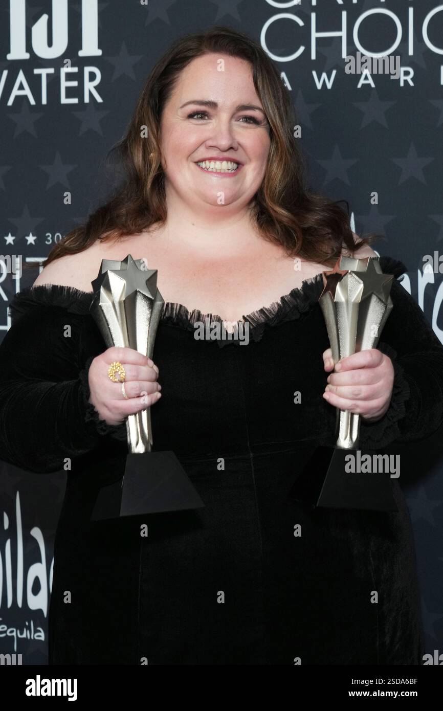 Jessica Gunning poses in the press room with the awards for best ...