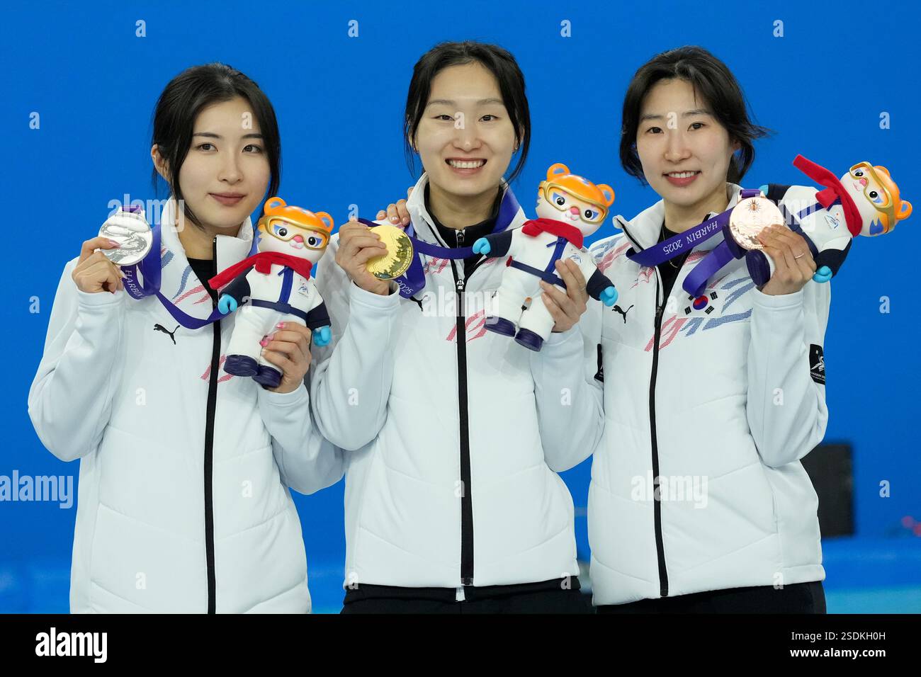 South Korean's, from left, silver medalist Gilli Kim, gold medalist Minjeong Choi, and bronze ...