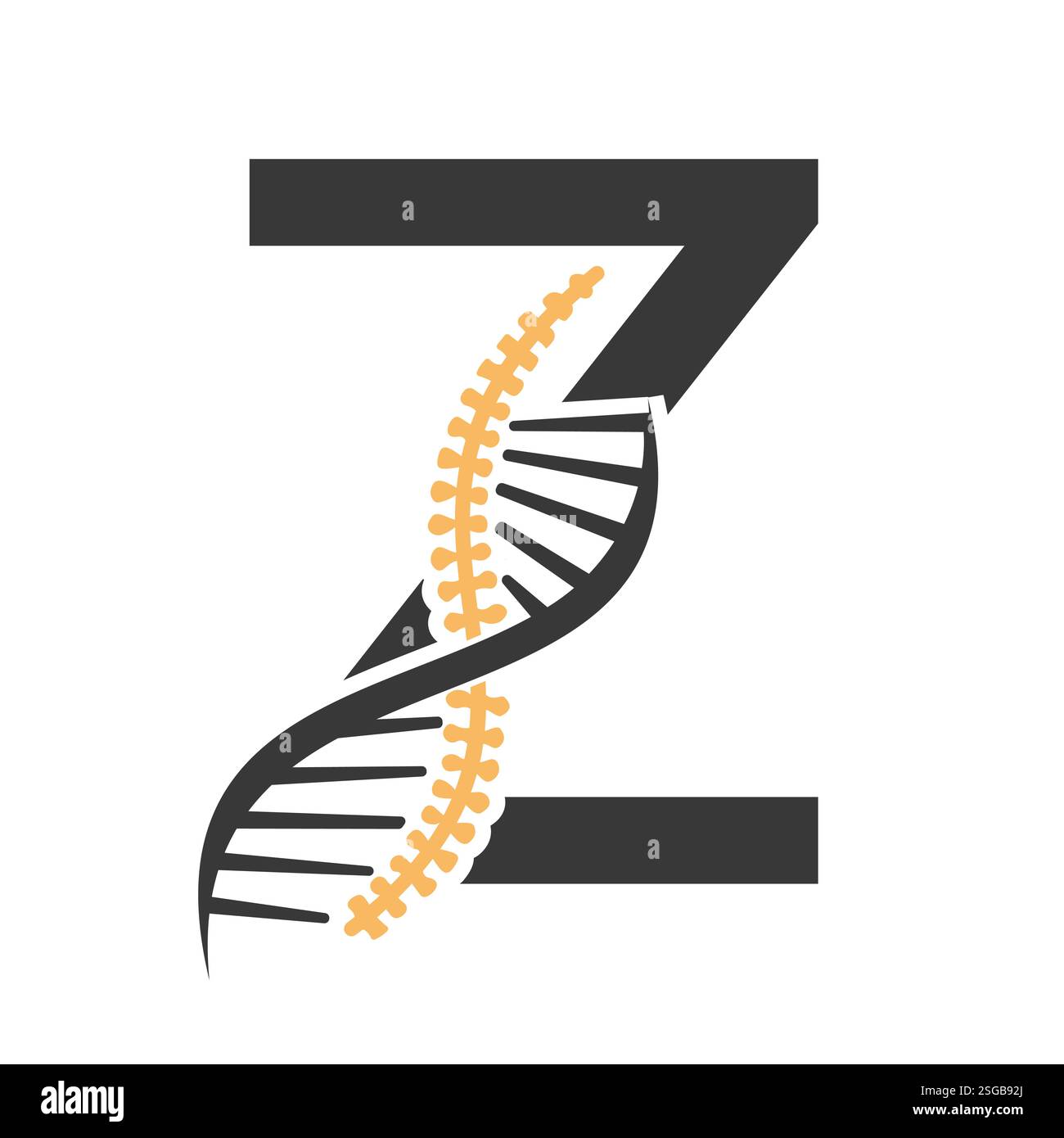 Initial Letter Z Spin Therapy Logo, Orthopädisches Symbol für Medizin ...