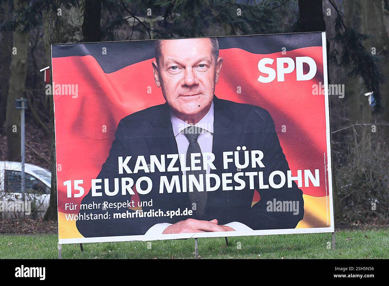 Wahlplakate - Bundestagswahl 2025 am 10.02.2025 in Oberhausen ein Wahlplakat der SPD ...