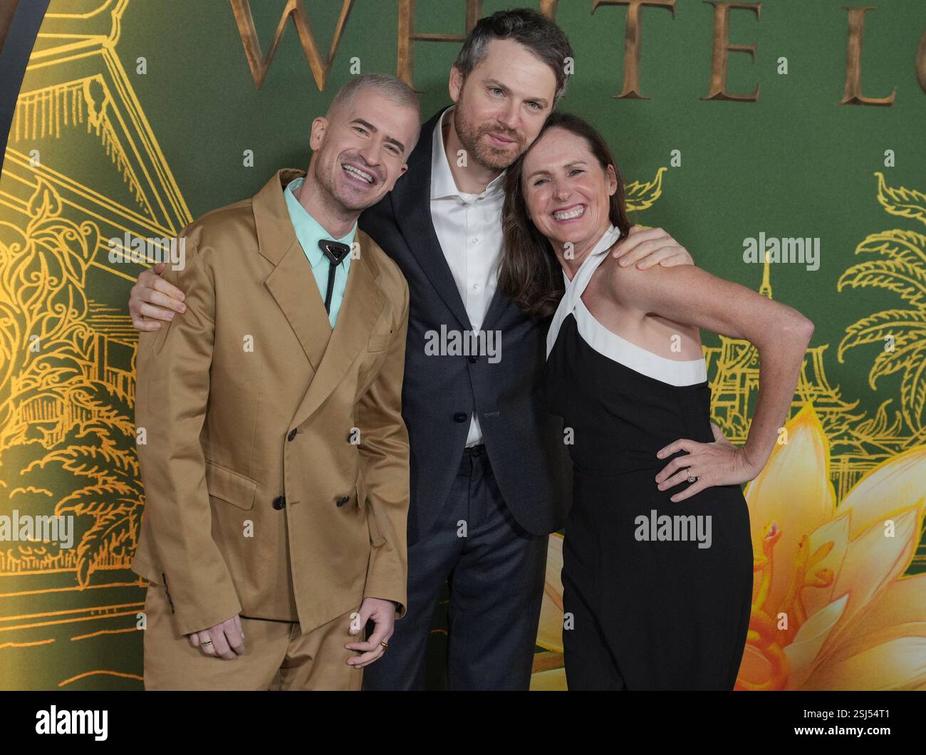 Los Angeles, USA. Februar 2025. (L-R) Evan Ross Katz, David Bernad und ...