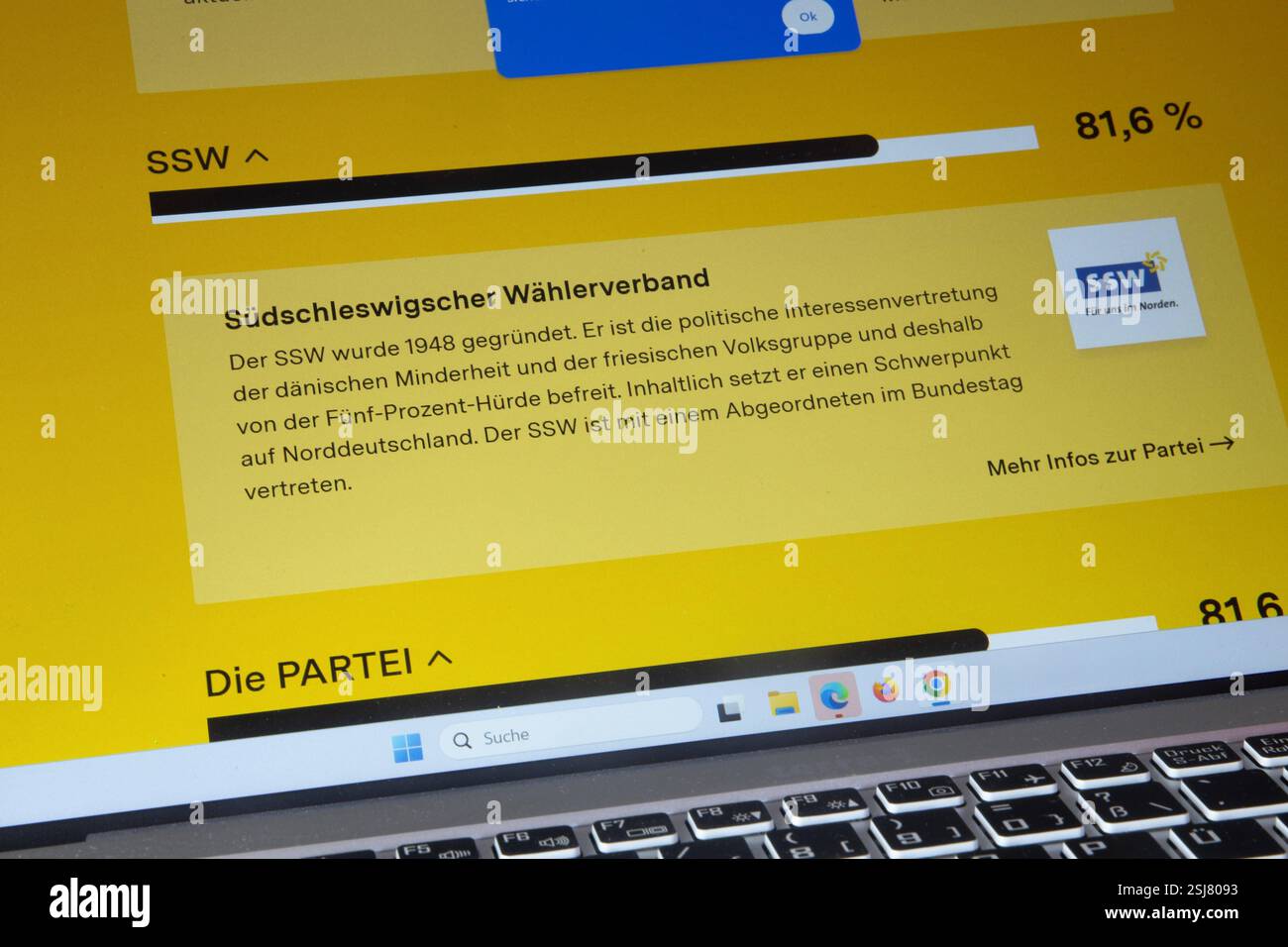 Der SSW Südschleswigscher Wählerverband im Wahl-O-Mat zur Bundestagswahl 2025 *** der SSW ...