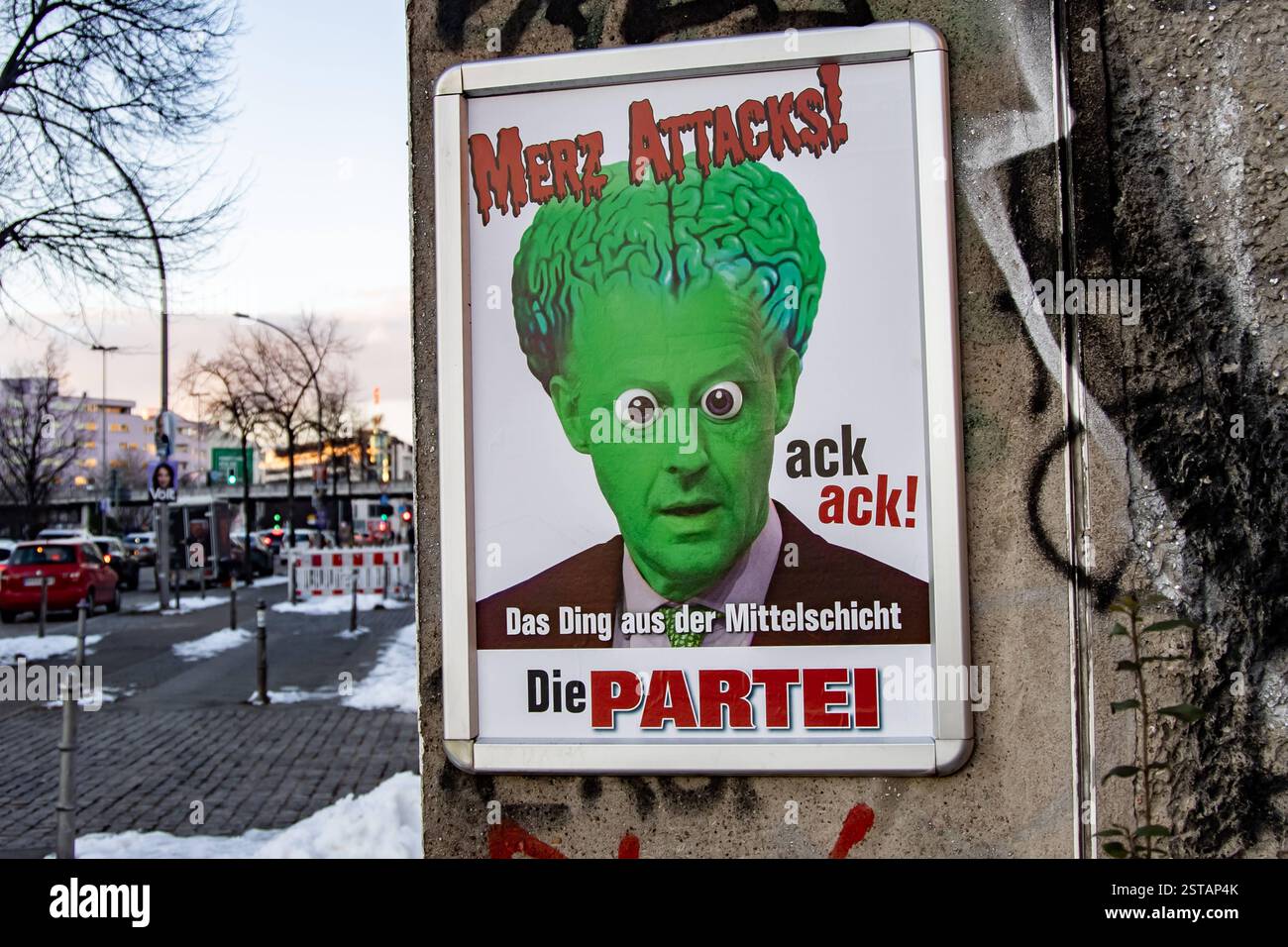Wahlplakat der Partei die Partei für die Bundestagswahl 2025 mit einem ...