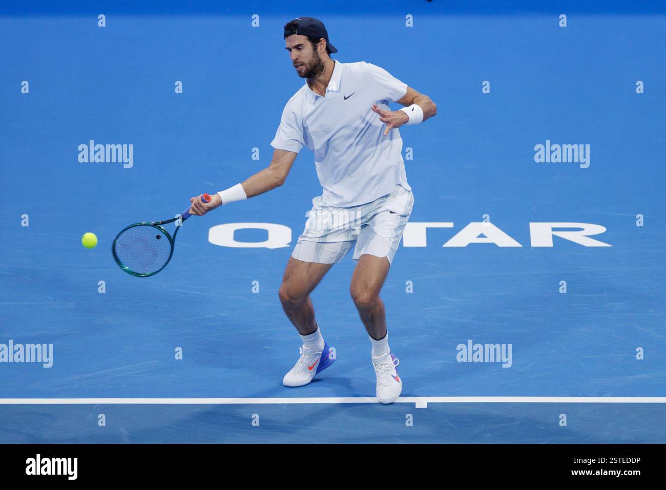 Doha, Katar. Februar 2025. KarenChachanov aus Russland während der ...