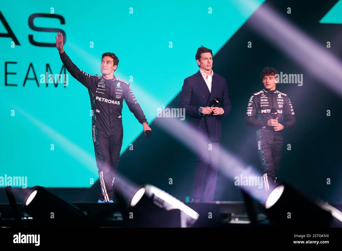 London, Emirats Arabes Unis. Februar 2025. Mercedes AMG F1 Team W16 ...