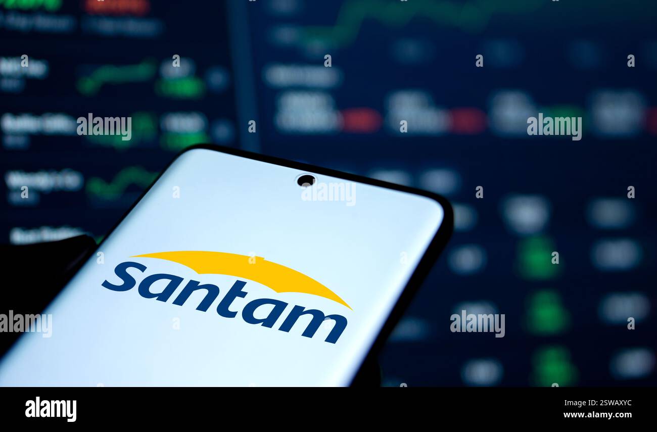 Dhaka, Bangladesch – 17. November 2024: Das Santam-Logo wird auf dem ...