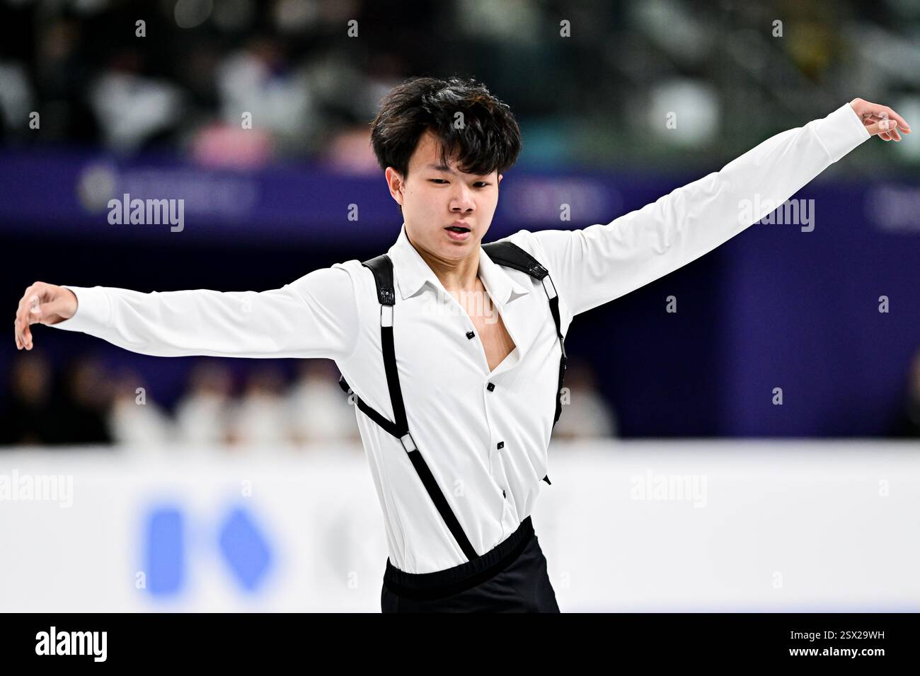 Zhiming PENG (CHN), während des Men Free Skating bei der ISU Four ...