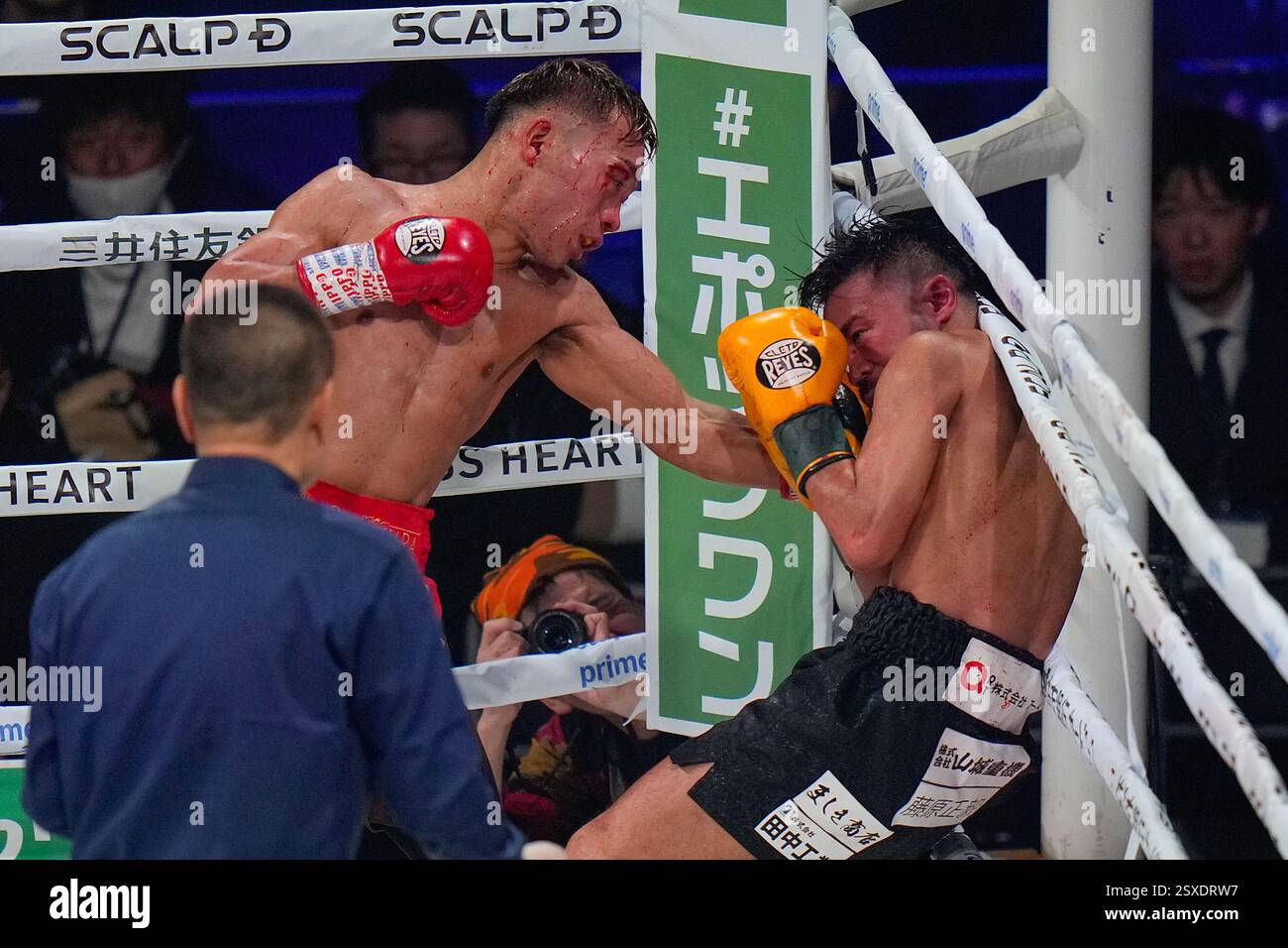 Daigo Higa , right, of Japan fight with Seiya Tsutsumi , left, of Japan ...