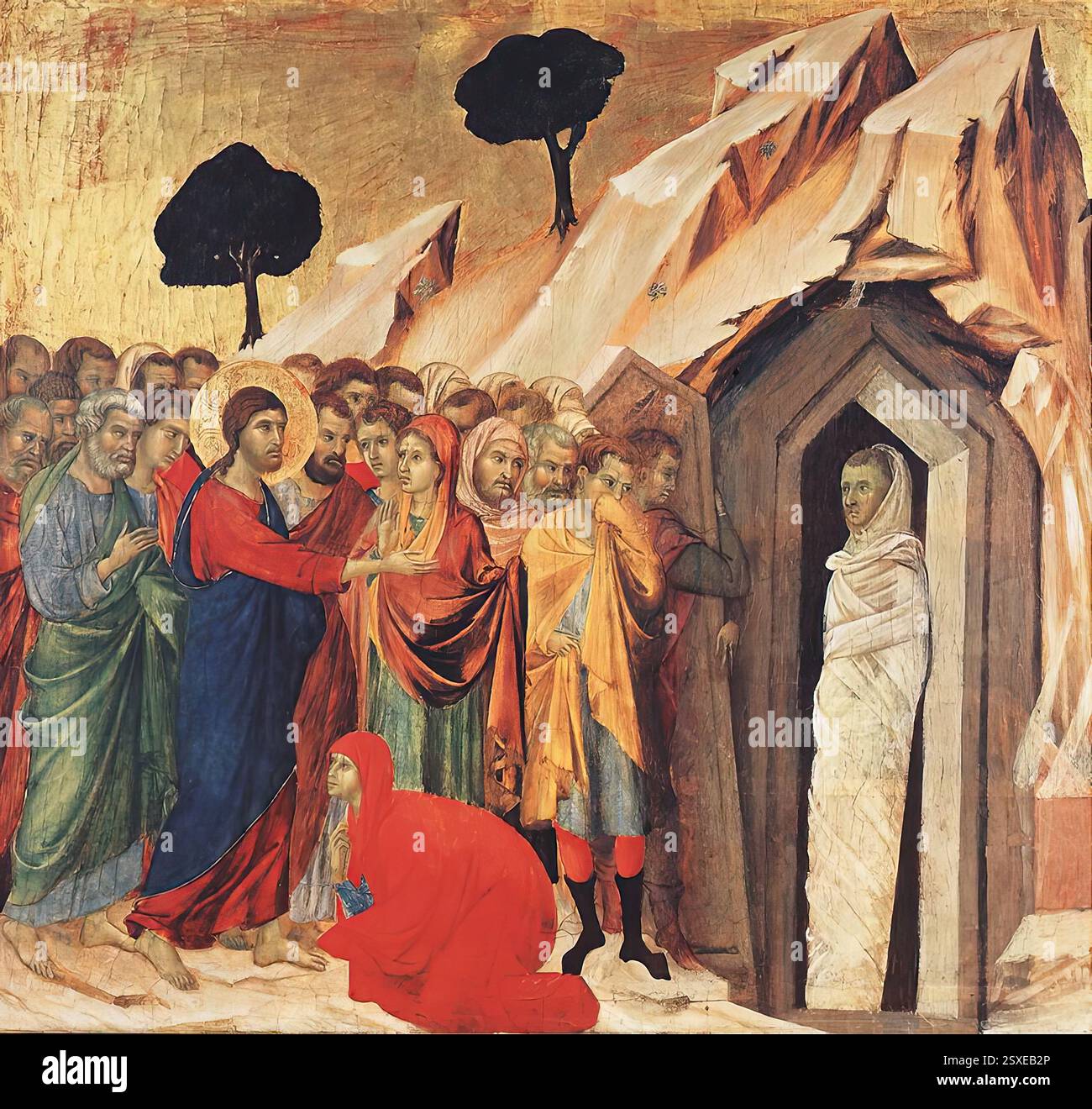 DUCCIO di Buoninsegna (* ca. 1255, Siena, d. 1319, Siena) Auferstehung des Lazarus 1308-11 ...