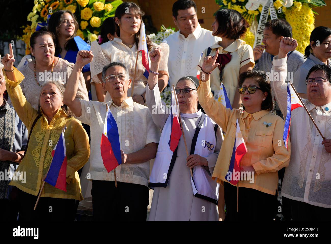 Sister Mary John Mananzan, center, and Jose Manuel "Chel" Diokno ...
